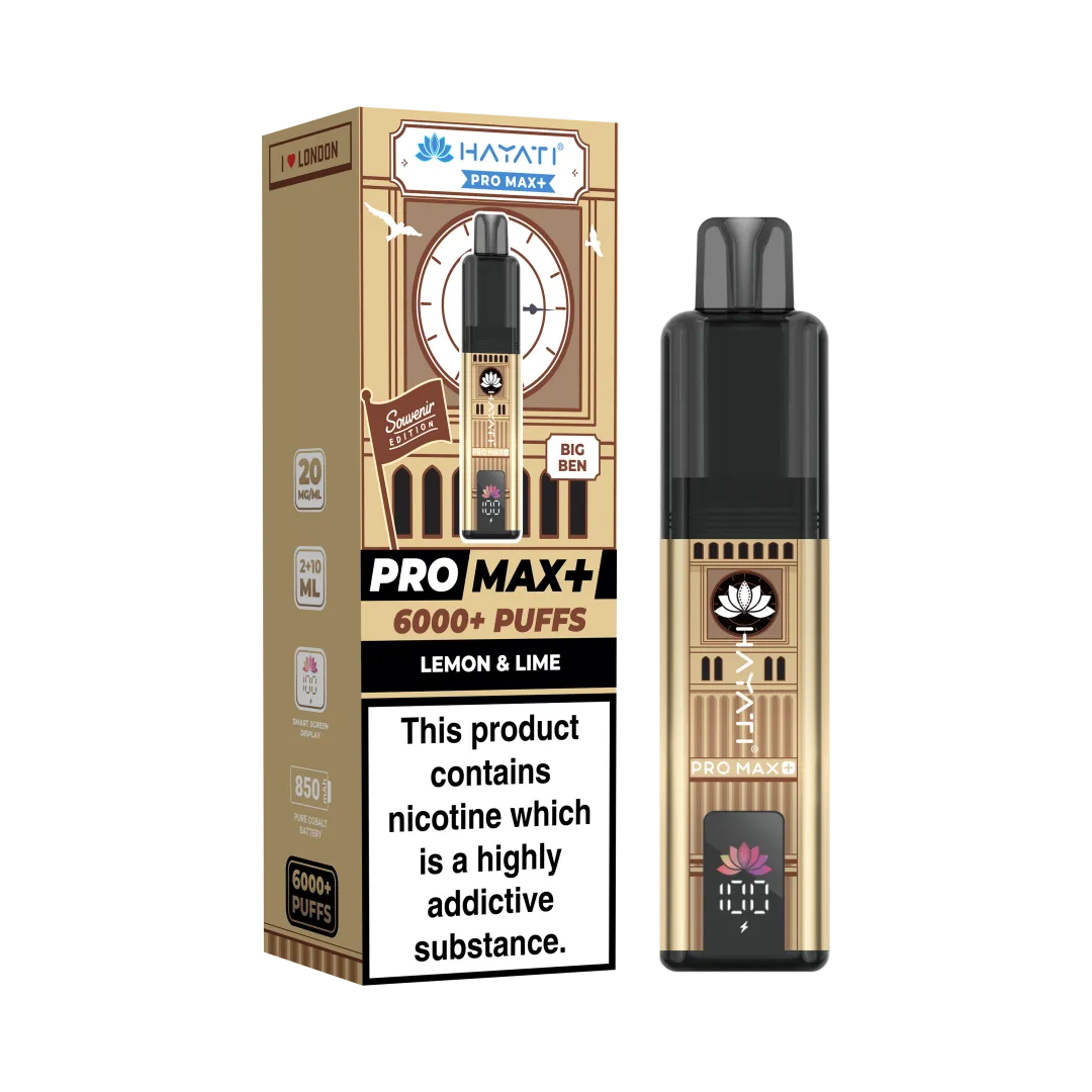 Box of 5 Hayati Pro Max+ 6K Puffs Souvenir Edition (ENGLAND) Kit